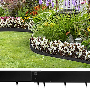 Steel Landscape Edging Steel Lawn Edging Landscape Garden Border Edging Border (40 x 3inch (Pack of 5))