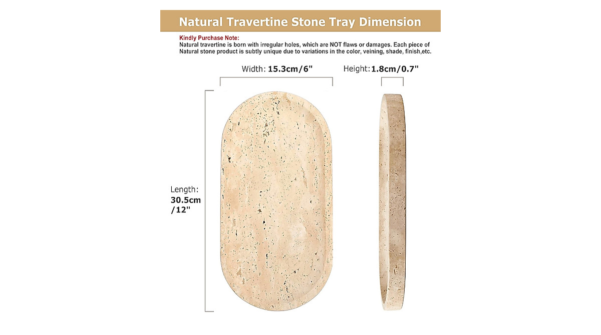Elegant Natural Beige Marble Tray for Home Decor