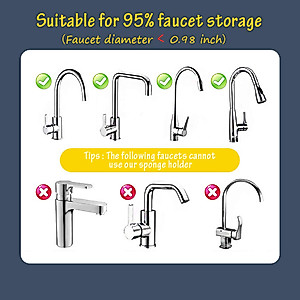 Faucet Rack Over Faucet Sponge Holder Faucet Caddy Faucet Sponge Holder Stainless Steel Sponge Holder for Soap, Scrubber, Towel etc