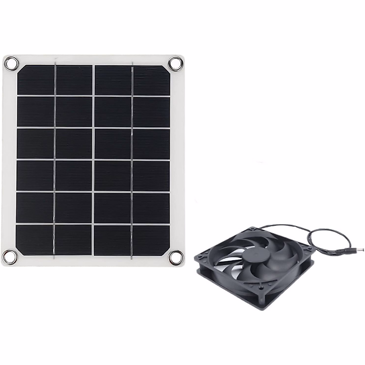 Multipurpose Solar Panel Fan Kit, 10W Solar Panel Powered Dual Fan, Waterproof Portable Outdoor Solar Exhaust Fan for Greenhouse, Dog House, Window Exhaust, RV