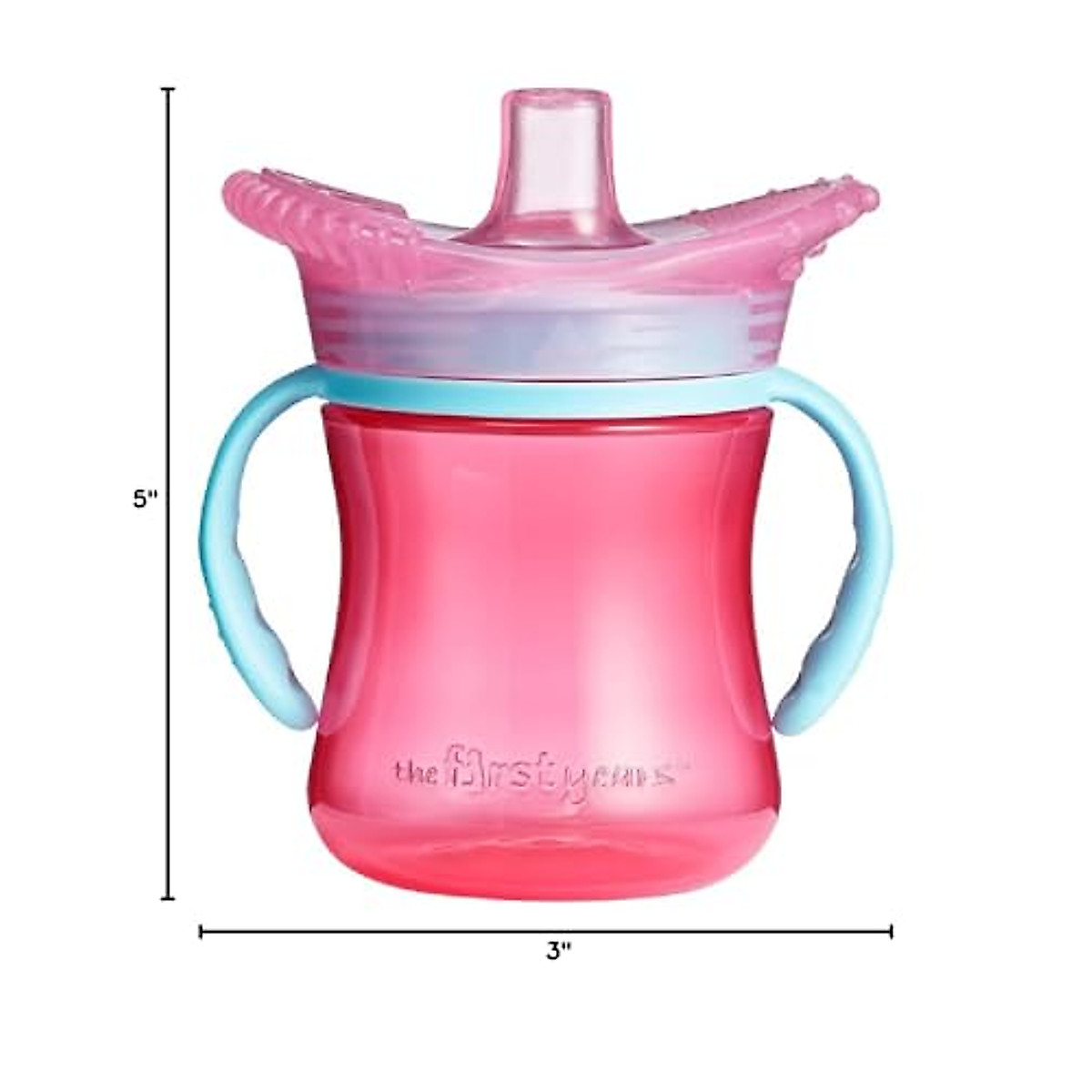 The First Years SenseAbles Teethe-Around Silicone Sensory Trainer Cup, 7 oz - Pink