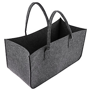 Felt Folding Storage Bin Collapsible Storage Basket 20x10x10" Large Rectangle Shelf Organizer Box for Keepsake Toy Wardrobe Bookshelf Office , dark gray