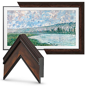 Frame My TV Deco TV Frames - Burlwood Smart Frame Compatible ONLY with Samsung The Frame TV (75", Fits 2021-2025 Frame TV)