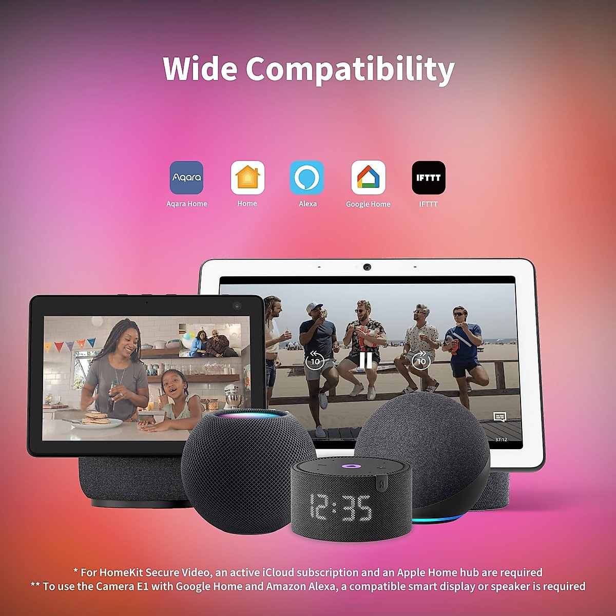 Aqara 2K Indoor Security Camera E1, Pan & Tilt, HomeKit Secure Video Indoor Camera, Two-Way Audio, Night Vision, Person Tracking, Wi-Fi 6, Plug-in Cam Supports HomeKit, Alexa and IFTTT