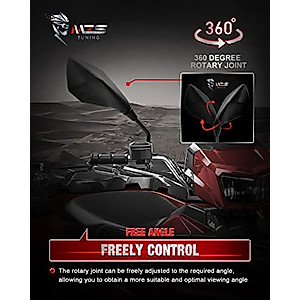 MZS ATV Mirrors, Motorcycle Rearview Mirror Handlebar Mount Universal Rear View Accessories Side Compatible Motorbike Dirt Bike Quad Street Bike Adventure Snowmobile Scooter Coolster Moped GY6 ATV's