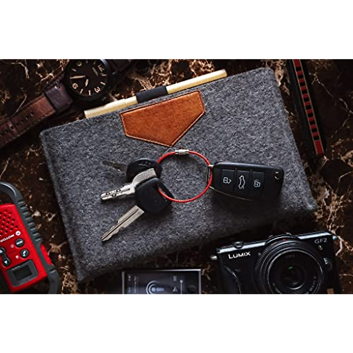 Metal Cable Ring Black and Red Bundle