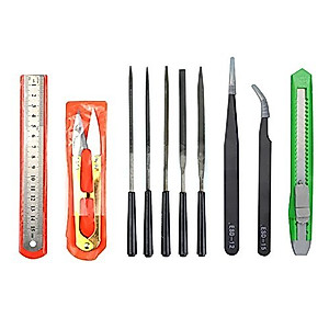 BXQINLENX Professional 25 PCS Gundam Model Tools Kit Modeler Basic Tools Craft Set Hobby Building Tools Kit for Gundam Car Model Building Repairing and Fixing (E)