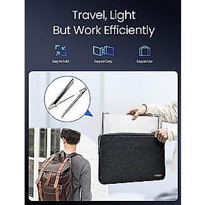 FQQ 14” Triple Laptop Monitor Extender, 1920*1200P FHD IPS Portable Monitor for 15” - 17.3" Laptop, 16:10, Dual Monitor Display for Win/MAC, HDMI/USB-C Plug & Play (Not for Linux Chromebook), S15 Gray