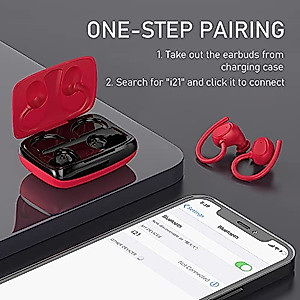 Wireless Earbud, Sport Bluetooth 5.1 Headphones Wireless Earphones in Ear Noise Cancelling Bluetooth Earbud with Mic, IP7 Waterproof 40H Deep Bass Sports Earhooks Headset for Running Gym[2022 New]