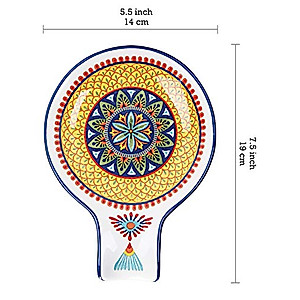 Bico Havana Ceramic Spoon Rest for Stove Top, Kitchen Counter, House Warming Gift, Dishwasher Safe