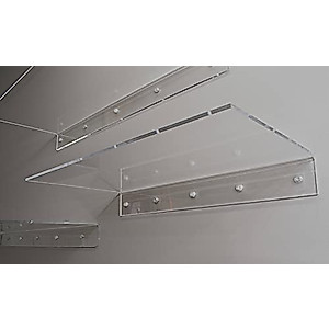 24" Long Clear Floating Shelf (8" deep)