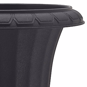 Arcadia Garden Products PL50BK-2 Deluxe Plastic Urn(Pack of 2), Black