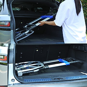 Folding Hand Trucks Heavy Duty by Leeyoung,500 lb Aluminium Folding Hand Cart Dolly with 8 inch Wheels (incl 2 Bungee Cords)