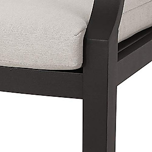 Christopher Knight Home Waterford Outdoor Dining Chairs, Light Beige + Antique Matte Black