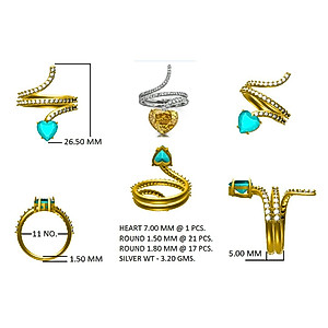 MOONEYE 7MM Heart Shape Wrap Bypass Snake Ring Natural Amethyst 925 Sterling Silver Women Wedding Rings (Sterling Silver, 11)