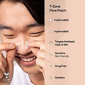 Hanhoo T-Zone Pore Patch, 4 Pore Patches and 4 Triangle Blemish Patches, Improves Look of Clogged Pores, Mattifies, Shrinks Pimples on T-Zone, Blackhead and Acne Treatment, Korean Skincare