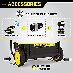 Champion Power Equipment 201185 4250-Watt Wireless Remote Start Open Frame Inverter Generator, CO Shield