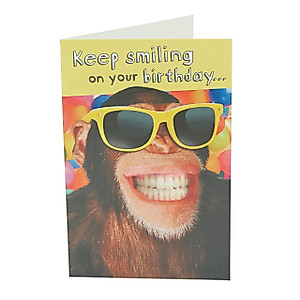 Birthday Card for Men - Funny Birthday Card for Him - Monkey Birthday Card