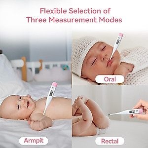 Snomd Digital Oral Thermometer for Adults and Children with LCD Display, Oral Thermometer for Baby with Fever Alarm Rectal & Underarm Use, Fast Reading Thermometer