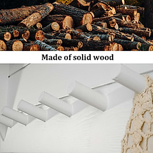 WEBI Coat Rack Wall Mount with Shelf,8 Peg Hooks,34" Long Entryway Shelf with Hooks Underneath for Hanging Coats,Caps,Jacket,Clothes,White