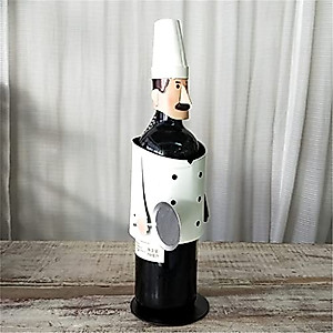 DOUBA Detachable Wrought Iron Chef Wine Rack Metal Wine Bottle Rack Household Wine Utensils Kitchen Ornaments