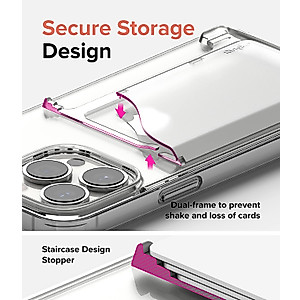 Ringke Side Slot Card Holder for Phone Case, Business Card Holder for Women, Men, ID Credit Card Holder Stick on, Phone Wallet Compatible with iPhone, Galaxy, and Pixel - Clear Mist (2 Pack)