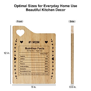 Imerance Mothers Day Gifts from Daughter, Cutting Board as Gifts for Mom, Mom Christmas Gifts with a Heart Shaped Cut Out, Engraved Cutting Board Personalized for Mom Kitchen Gifts