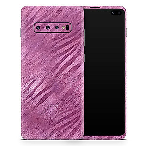 DesignSkinz Glamorous Pink Toned Zebra Protective Vinyl Decal Wrap Skin Cover Compatible with The Samsung Galaxy S20 (Screen Trim & Back Glass Skin)