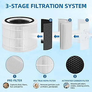 14 True HEPA Filter Replacement for PuroAir 240 Air Purifier, 3-in-1 HEPA 14 Filter with Activated Carbon Filter, 2 Pack by APPLIANCEMATES