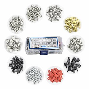 MOOKEENONE 300 Pcs Computer Metal Screws Standoffs Kit for Hard Drive Computer Case Power