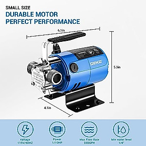 Water Transfer Pump: DEKOPRO Transfer Pump Electric Water Pump Utility Pump Rain Barrel Garden Hose Pump 115V
