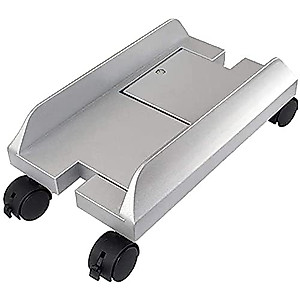 CPU Stand Mobile Desktop Tower Computer Floor Stand Rolling Caster Wheels Adjustable Width Universal PC Computer Holder Cart with 4 Caster Wheels (Silver)