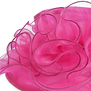 Kentucky Derby Church Dress Hat for Women Rose Fascinator Bridal Tea Party Wedding Hat Wide Brim