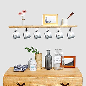 HOMOKUS 6 PCS Mug Holder with 12 Mug Hooks, Coffee Cup Hooks, Under Cabinet Coffee Mug Hooks, for Mug, Coffee Cup, Color: Black