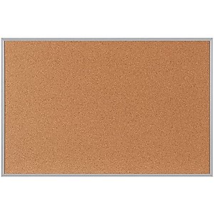 Cork Board with Aluminum Frame, 4' x 3', Brown, 1/Each