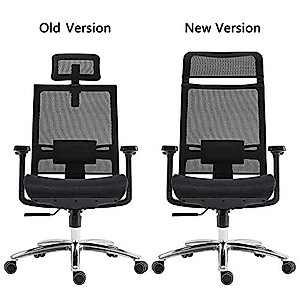 BILKOH Ergonomic Office Chair with Mesh Seat & Adjustable Lumbar Support, High Back Desk Chair with Breathable Mesh, Wide Headrest & Reclining Swivel Task Chair, 3D Armrest & Height Computer Chair