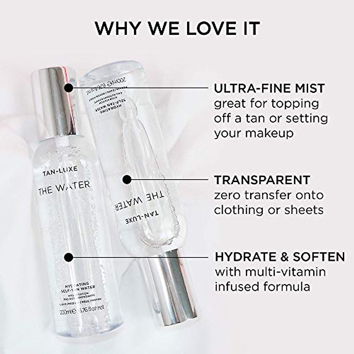 TAN-LUXE The Water - Medium/Dark - The Water Hydrating Self Tanner Mist - Vitamin Infused, Hydrating Tanning Water Mist - Cruelty & Toxin Free Spray Tanner