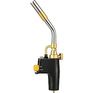 Propane Torch Head with Igniter, High Intensity Trigger Start Torch for Propane/Mapp/Map Gas, Welding Torch with Adjustable Flame for Culinary, Melting Ice and Soldering