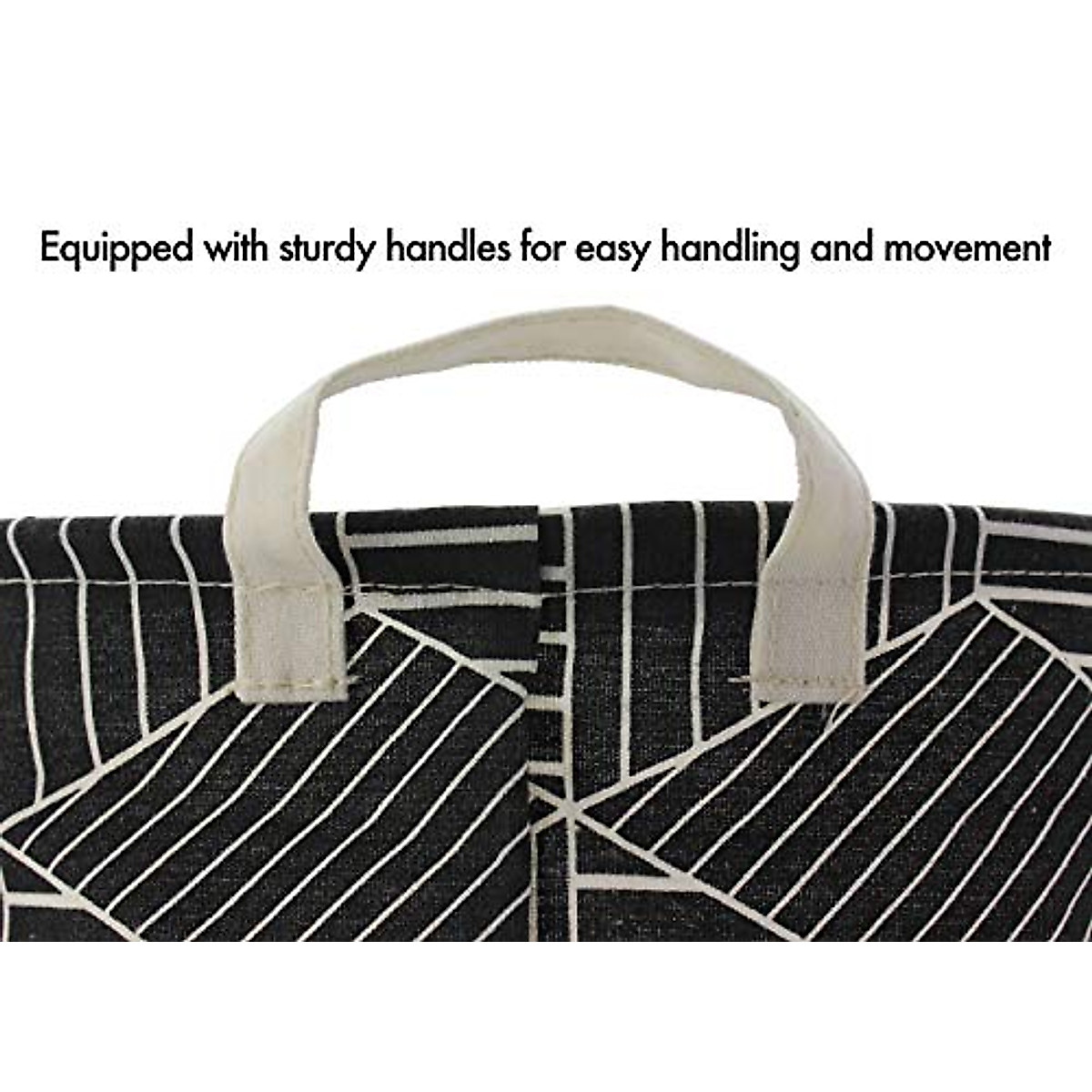 Mziart 19.7" Large Geometric Printed Foldable Laundry Hamper Bag Laundry Basket Sorter, Canvas Fabric Storage Basket Bin Home Organizer Containers for Nursery Baby Kids Toys