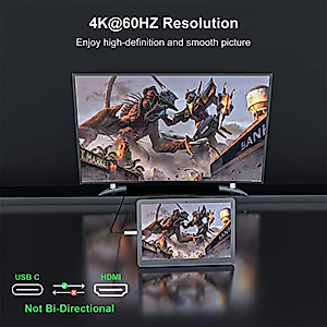 huaham Fiber Optic USB C to HDMI Cable 16.5ft, Type C to HDMI 2.0 Cable 4K@60Hz, Thunderbolt 3&4 Compatible with MacBook Pro/Air, Surface Go, Tablets, Laptops