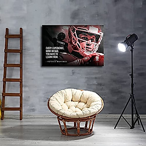 Patrick Mahomes Poster American Football Inspirational Quotes Canvas Wall Art Print Pattern Office Home Decor Poster (Unframed Canvas,16x24inch)