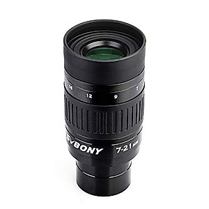 SVBONY SV135 Telescope Eyepiece Zoom 7 to 21mm 1.25 Inch Zoom Eyepiece Fully Multi Coated 6 Element 4 Group Zoom Lens Telescope Accessory for Astronomic Telescopes