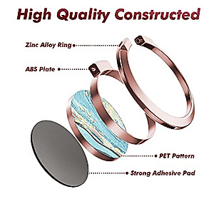 Cell Phone Ring Holder, Finger Ring Stand, 360 Degree Rotation Finger Ring Kickstand, Metal Grip Holder for Most Smart Phones, iPhone, Samsung, LG, Sony,(Blue)