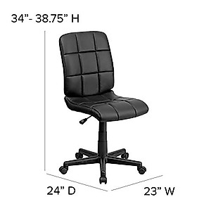 Flash Furniture Clayton Mid-Back Black Quilted Vinyl Swivel Task Office Chair