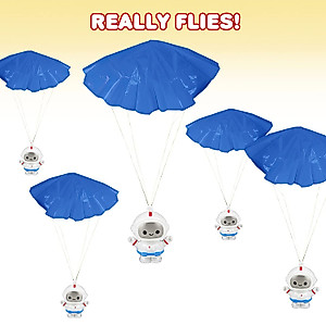 ArtCreativity Astronaut Paratroopers – Bulk Pack of 24 Durable Plastic Parachute Toys for Kids – Perfect for Party Favors, Goodie Bags, and Outdoor Fun for Boys and Girls