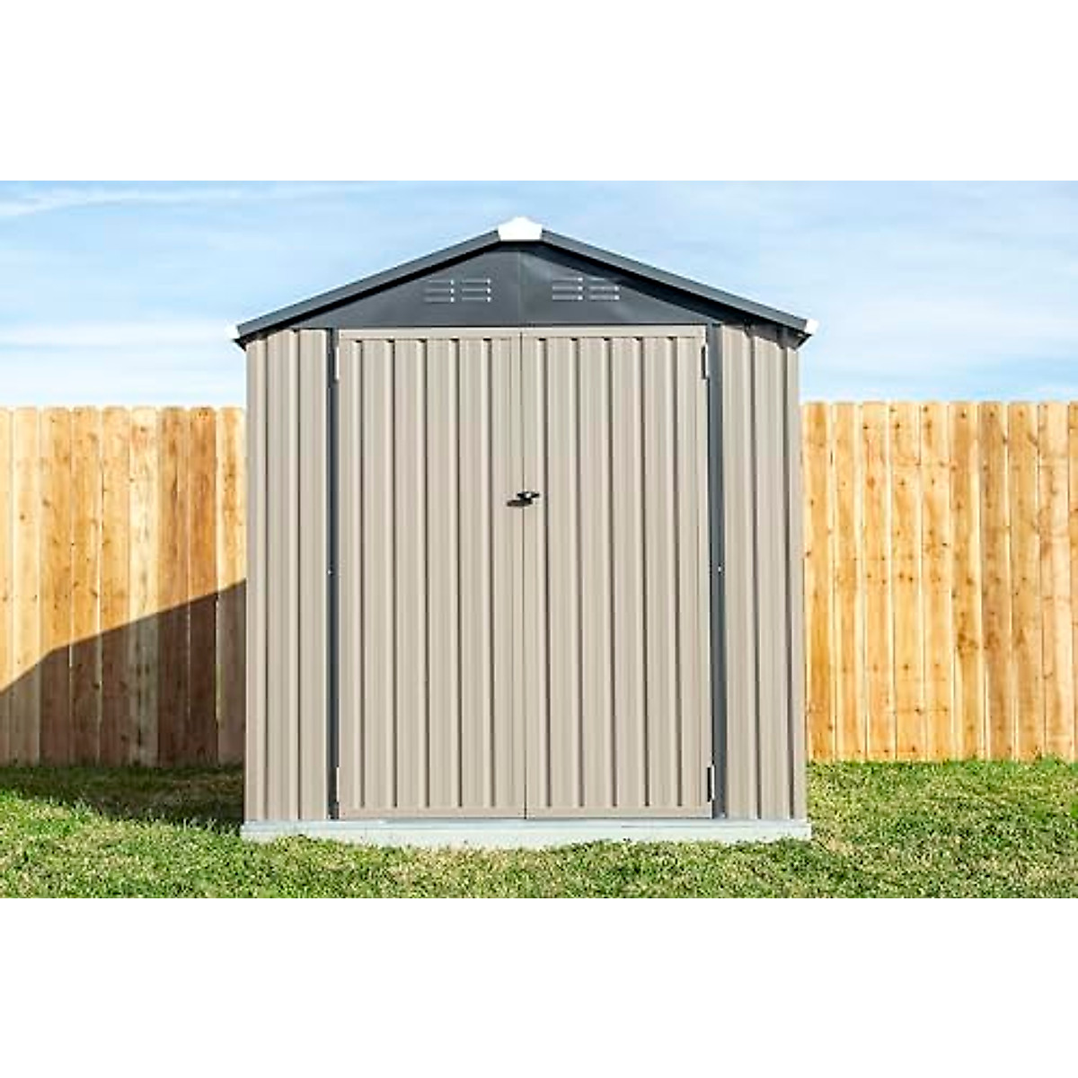 Arrow Sheds 6' x 4' Outdoor Steel Storage Shed, Tan