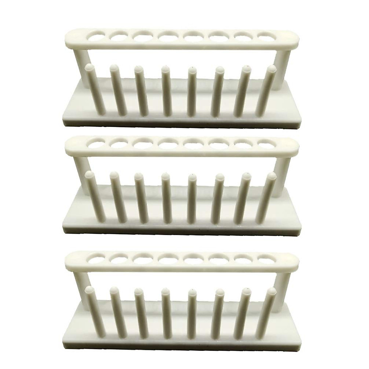 POPETPOP 3pcs and Rack - Holder Aquarium with Tube Holes Glass Wells Test for Scientific Equipment Plastic -Well Storage White Portable Lab Tubes Organizer Drying