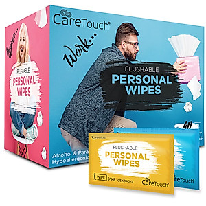 Care Touch Flushable Wipes Kids & Adults - Wet Wipes for Men & Women - Individually Wrapped, Disposable Wet Wipes for Body, Toilet, Bathroom& More - 2 Packs of 40 (80 Individual Wipes, Travel Wipes)