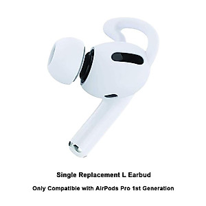 Single Replacement L Earbud for AirPods Pro 1st Generation with Detachable Ear Hooks Left Ear Side