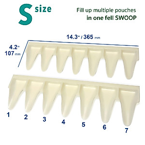 Mansung S Loading Tray 2pcs - 7-Slot Plastic Use with Mansung Pill Bags, Heat Seal Pill Pouches, sealable Pouch Dispenser kit Daily Sealing Filler Vitamin AM PM Organizer, Bag pouche Pack Organizer